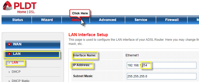 How to change the PLDT routers IP Address - Techchore How to change the PLDT routers IP Address - Techchore